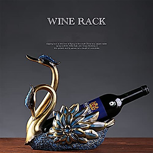 HESINLY New Wine Rack Creative Wine Rack Couple Swan Wine Rack Resin Home Decoration Ornaments Perfect Countertop Bottle Holder Suitable for Putting Wine Cabinet Living Room Couple Gift