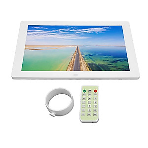 Digital Photo Frame, Electronic Photo Album 100-240V LCD Display 12.1 Inch 1280x800 Repeat Play Plug and Play White for Videos for Pictures (US Plug)