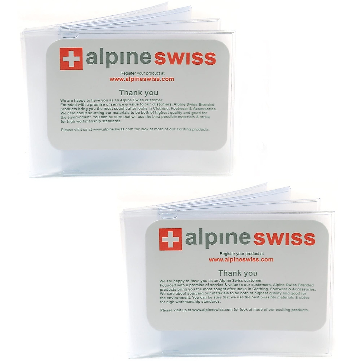 Alpine Swiss Set of 2 Wallet Inserts 6 Pages Credit Card Holder Picture Windows
