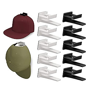 SARDFXUL 1/10pcs Adhesive for Wall Door Baseball Cap Holder Closet Storage Organizer Hat Hangers Hooks No Drilling hat Racks for Baseball caps Wall Mount