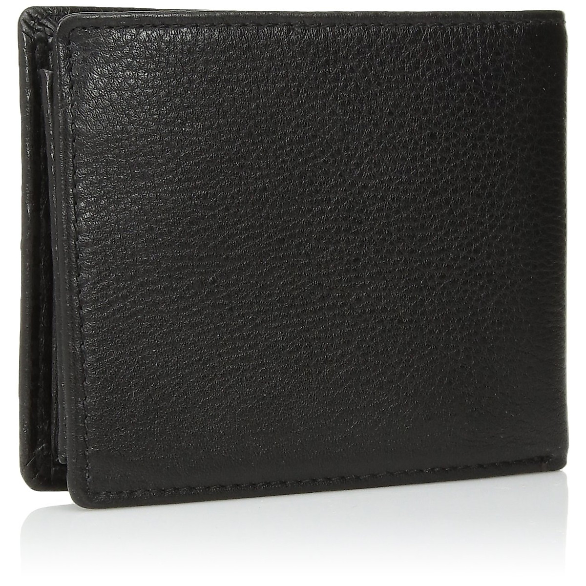 Perry Ellis Portfolio Men's Park Avenue Leather Wallet With Passcase, Black, One Size