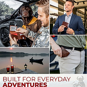 BULL GUARD Mens RFID Blocking Bifold Wallet Soft Genuine Leather Brown Western | Secure and Durable Extra Capacity Billfold with 11 Credit Cards, Flip Up ID