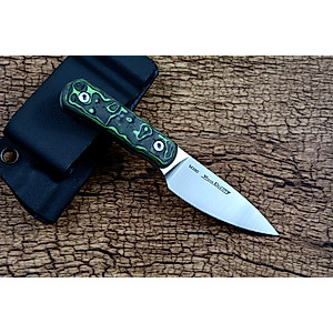 TWO SUN TS150 Fixed Knife M390 Satin Blade Kydex Sheath Outdoor Camping Hunting EDC, green