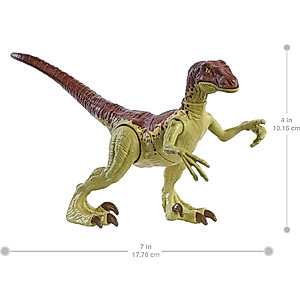 Jurassic World Toys Fierce Force Velociraptor Camp Cretaceous Dinosaur Action Figure Movable Joints, Realistic Sculpting & Single Strike Feature, Kids Gift Ages 3 Years & Older