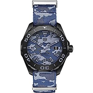 Tag Heuer Aquaracer Blue Camouflage Dial Automatic Mens Watch WAY208D.FC8221