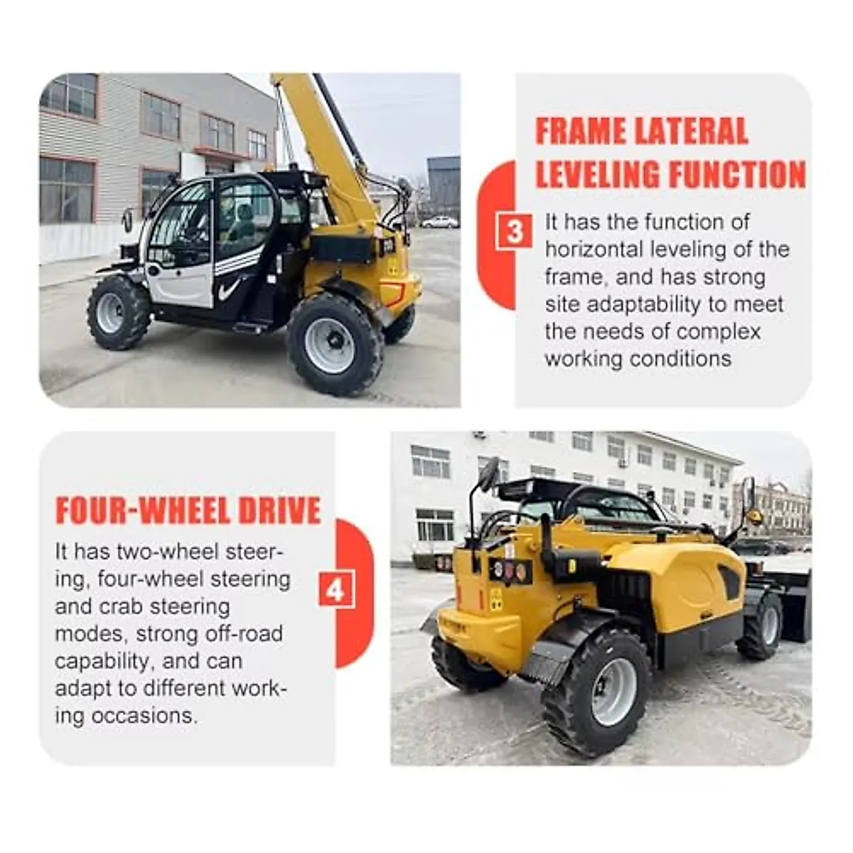 Durable Telescopic Arm Forklift Multi-Function 3.5Ton 4Ton Forklift Telescoping Jib Boom Crane Telehandler for Easy Loading and Unloading of Goods