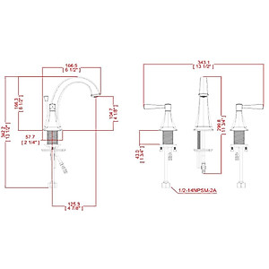 Design House 546937 Perth Widespread Bathroom, Satin Nickel, 2-Handle Lavatory Faucet