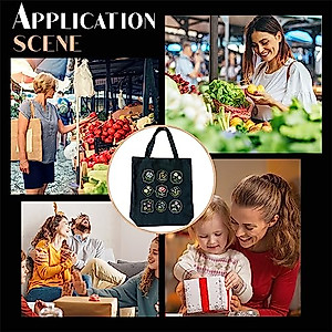 WADORN DIY Canvas Tote Bag Embroidery Kit, Flower Pattern Canvas Bag Materials Making Set DIY Embroidery Bag Cross Stitch Kits Personalized Canvas Bag Kits Include Hoops Needles for Adults, Black 1