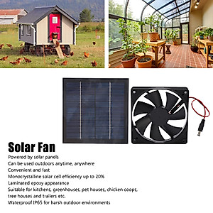 Exhaust Fan, Solar Panel Fan Kit 20W Portable Waterproof IP65 20 Conversion Rate Mini Exhaust Fan for Pet House Greenhouse