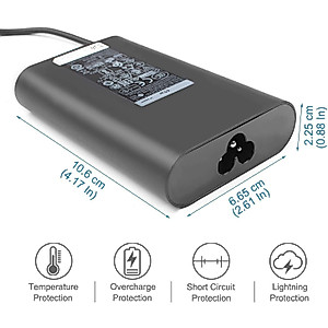 65W 20V 3.25A USB Type C AC Adapter Compatible for Dell LA65NM170 HA65NM170 02YK0F 0M1WCF for Latitude 13 7370 Latitude 12 7275 Latitude 3400 3500 5290, XPS 12 9250