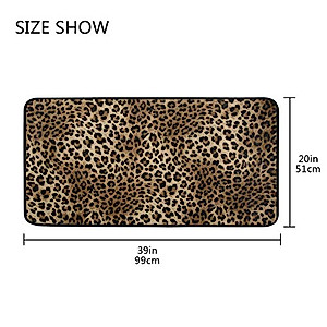 Sexy Leopard Print Kitchen Rug Floor Comfort Mats Bath Rugs Entryway Welcome Non Slip Area Rug for Bedroom Living Room Doormats Home Decor 39" X 20"