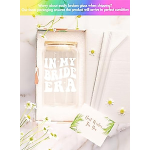 NewEleven Bridal Shower Gifts - Wedding Gifts For Bride - Bride To Be, Bachelorette Party, Engagement Gifts For Women - Bride Gifts For Bride To Be, Fiancee, Wifey, Her - 16 Oz Coffee Glass