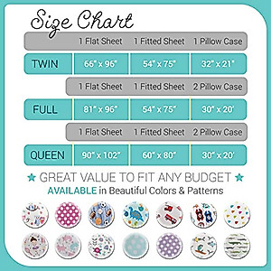 Kute Kids Super Soft Sheet Set- Cozy Light Children's- Winter/Summer All-Season Comfort, Micro Fiber for Boys & Girls Bed- Pillowcase(s); Available in Toddler, Twin, Full & Queen