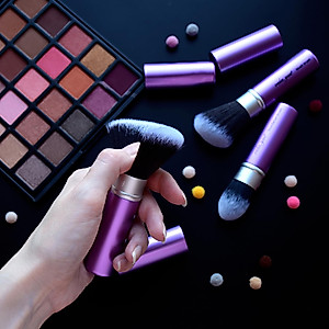 Vela.Yue Retractable Face Kabuki Brush Round Powder Makeup Brushes