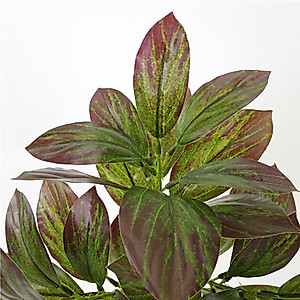 Shineweb 1Pc 3 Branches Artificial Magnolia Leaves Plants Garland Home Kitchen Garden Office Wedding Wall Decor Purple