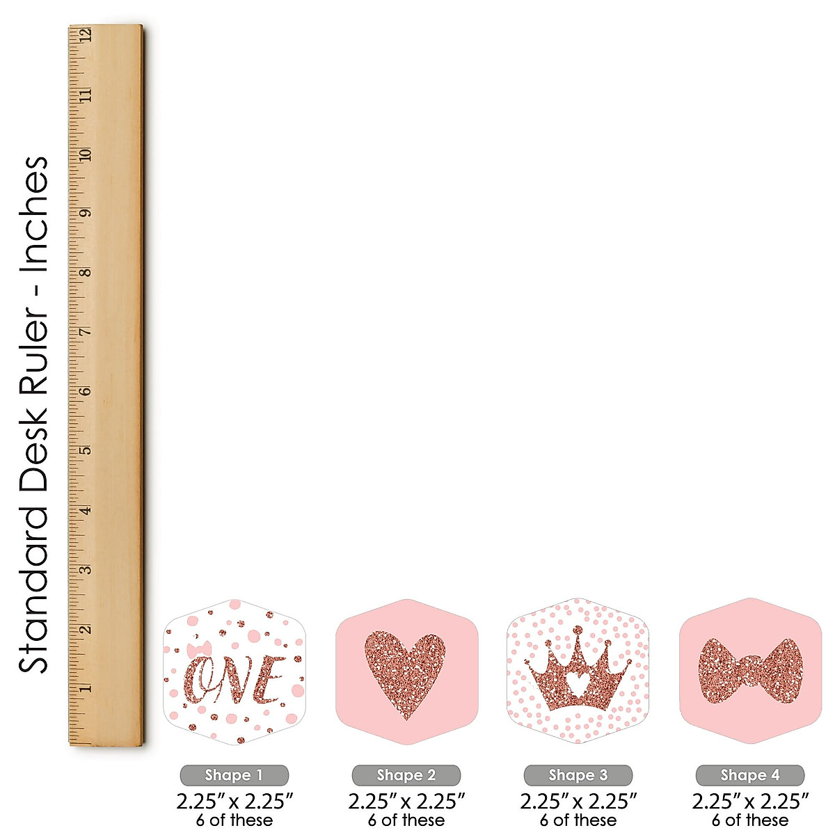 Big Dot of Happiness 1st Birthday Little Miss Onederful - Girl First Birthday Party Scavenger Hunt - 1 Stand and 48 Game Pieces - Hide and Find Game