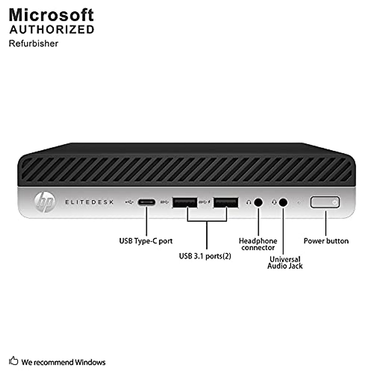 HP EliteDesk 800 G3 Mini Business Desktop PC Intel Quad-Core i5-6500T up to 3.1G,16G DDR4,256G SSD,VGA,DP Port,Windows 10 Professional 64 Bit-Multi-Language-English/Spanish (Renewed)