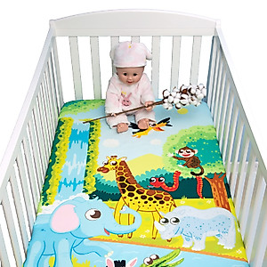 AITAZZ Fitted Crib Sheets Baby Toddler Mattress Sheets for Boys and Girls Unisex 4 Pack Set (Color : Colorful)