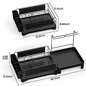JOPSTDI Drying Rack,Dish Rack,Kitchen Dish Rack,Drying Rack for Kitchen Sink,Dish Drying Rack for Kitchen Counter,Dish Drying Rack,Expandable Dish Drying Rack,Food Grade Stainless Steel Dish Rack