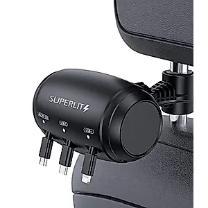 SUPERLIT Multi Car Retractable Backseat 3 in 1 Car Charging Station Box Compatible with All Phones | iPhone | Samsung | Android | Uber Lyft Turo Ride Share Customer Charging Dock Attach to Headrest