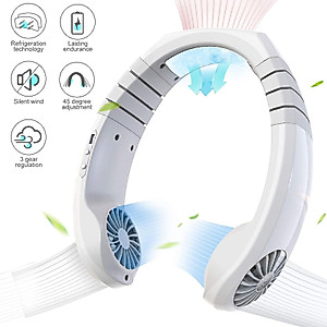 Hobby Colin Personal Air Conditioner Neck Fan Cooler,Portable Smart Dual Effect Cooling Neckband Fan,Rechargeable USB Hanging Neck Cooler for Sports,Working,Travel,Outdoor
