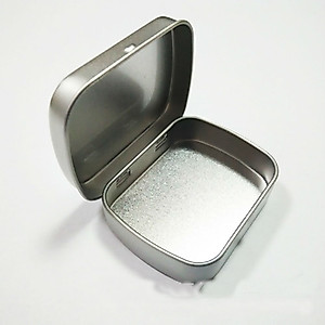 AKOAK 6 Pcs 2.4 x 1.7 x 0.6 Inches Rectangular Empty Hinged Tins Box Containers for First Aid Kit,Survival Kits,Storage,Herbs,Pills,Crafts and More