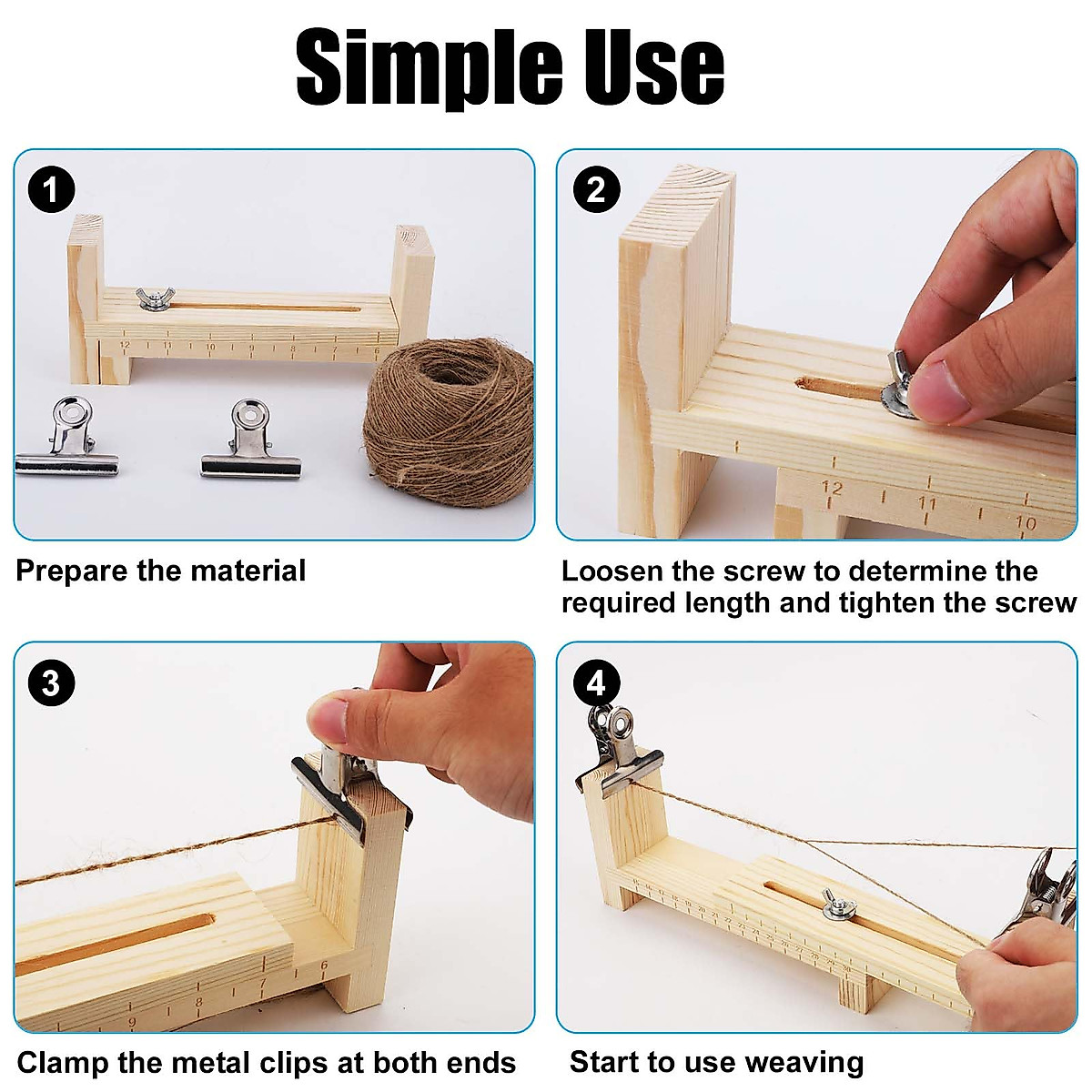 Wood Bracelet Jig, Adjustable Wood Paracord Jig Bracelet Maker with 2 Metal Clips DIY U Shape Clear Scale Bracelet Jig for DIY Craft Hand Bracelet Knitting Tool (Tripod)