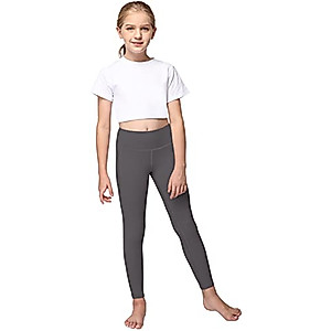 Yoga Active Leggings for Girls with 2 Pockets - Kids Workout Yoga Pants for Athletic (Pack of 4)