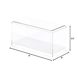 Pioneer Plastics 084CD Clear Plastic Display Case for 1:32 Scale Cars (Mirrored), 8" W x 3.75" D x 3.5" H (Mailer Box)