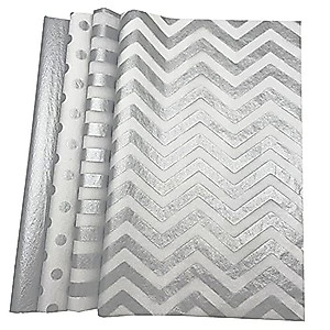 TTLLQQ tissue paper gift wrap paper bulk metallic color tissue paper wrapping paper gift Christmas Valentine's Day party (20 * 14 inches 120 silver sheets)