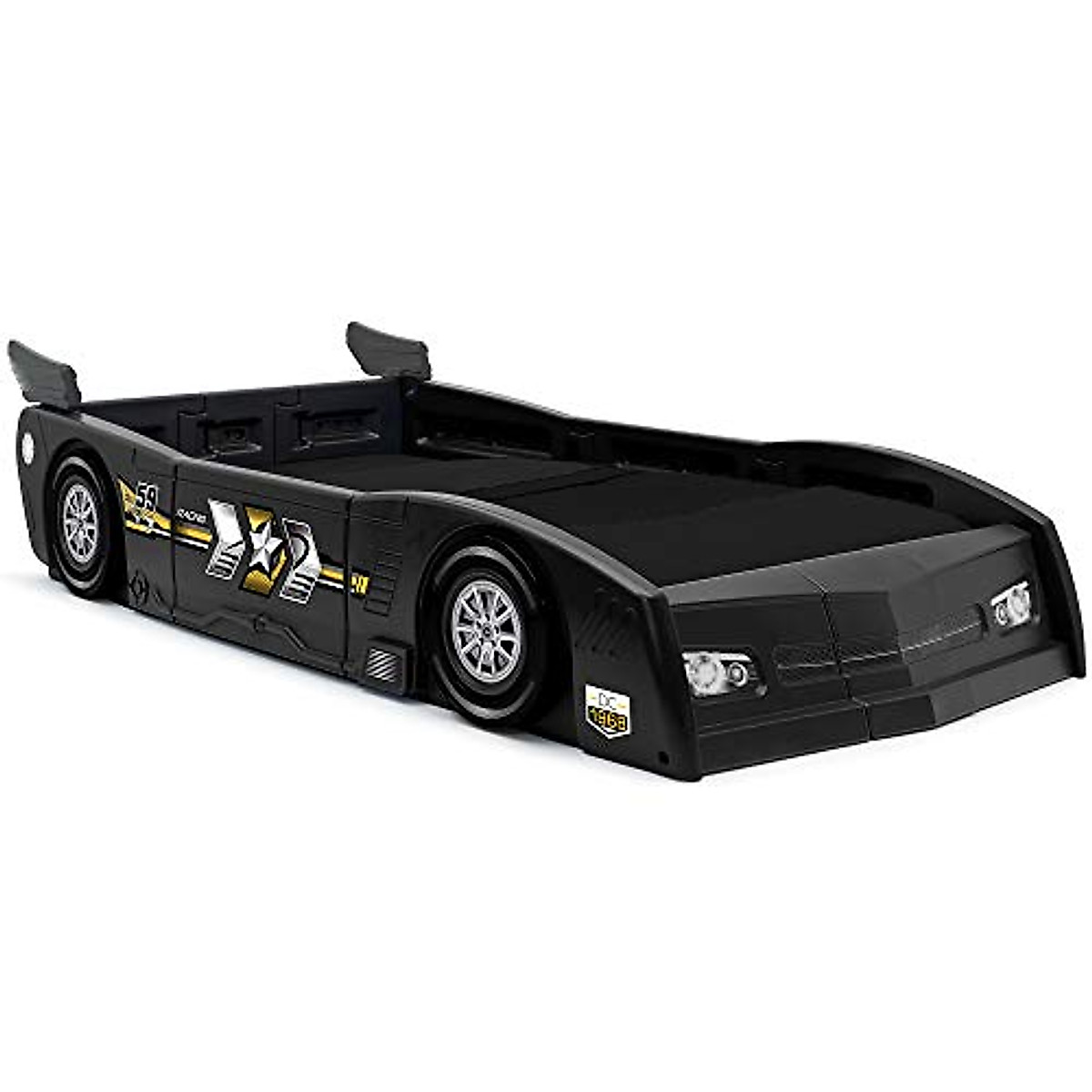Delta Children Grand Prix Race Car Toddler & Twin Bed - Made in USA, Black