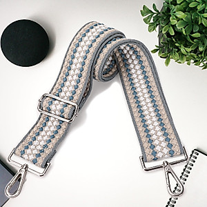 GINJKGO Purse Straps Silver Hardware - Women's Crossbody Handbags Bag Straps Replacement Crossbody for Tote, Guitar Strap for Purse