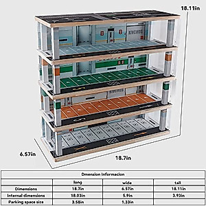 kivcmds 1:64 Scale Alloy car Model Display case. Suitable for Collecting hot Wheels and die-cast Cars with Lighted Scenes Parking lot with 40 Parking Spaces on 4 Levels (Underground Garage Scenes)