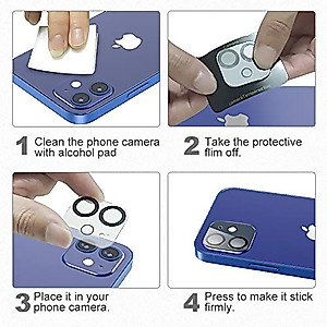 Uniwit [2 Pack] Camera Len Protector for iPhone 12 - Screen Protector Tempered Glass, Case Friendly No-Bubble HD Clear Anti-Scratch Camera Lens Screen Protector