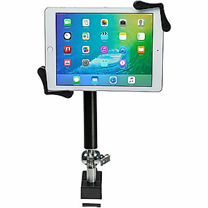 Tablet Pole Clamp – CTA Heavy-Duty Pole Clamp for iPad 10th Gen 10.9" - iPad 7th/8th/9th Gen 10.2” - iPad Air 4 - iPad Pro 12.9” - Galaxy Tab - Surface Pro 7 - Surface Go 3 & More - Black (PAD-HPC)