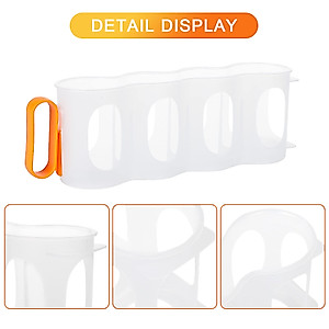 OJDXDY 3Pack Portable Soda Can Organizer for Refrigerator 4 Section Fridge Organizer Bins with Handle Clear Plastic Freezer Drink Beverage Holder Dispenser Beer Can Holder Fridge Storage Sliding Rack