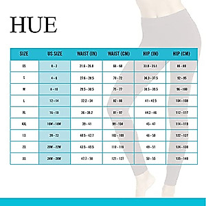 HUE Women's Wide Waistband Blackout Cotton Leggings, Assorted, Espresso, Large