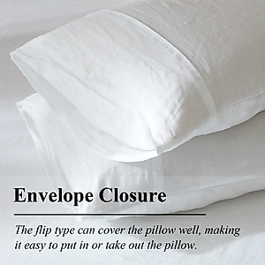 Ivellow Bed Linen Set, 100% Pure French Linen Duvet Cover, Queen, 3Pcs (1 Duvet Cover, 2 Pillowcases), Off White