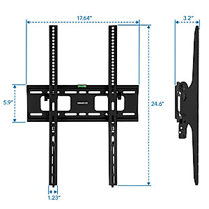 Mount-It! Portrait TV Wall Mount, Low Profile TV Mount for Vertical Mounting of Displays from 37" to 75", High 165 lb Weight Capacity, Anti-Theft Design, Tilting Menu Wall Board Mount, Sturdy Design