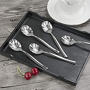 Idomy 12-Piece Stainless Steel Shell Shape Sugar Spoon