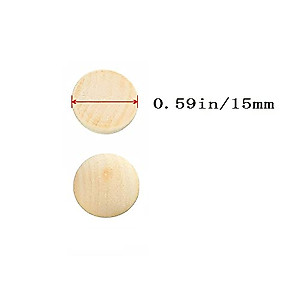 100pcs Half Wood Balls Unfinished Natural Mini Half Ball Split Wood Balls for DIY Projects, Kids Arts and Craft Supplies (15mm)