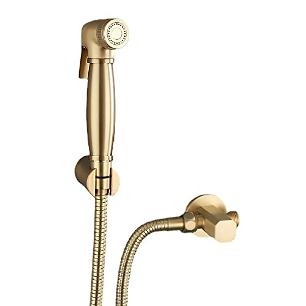 MINJING Bidet Sprayer Kit for Toilet Golden Multifunction Single Cold Bathroom Tap Supercharged Sprayer Wall Mount Bathroom Bidet Shower,D