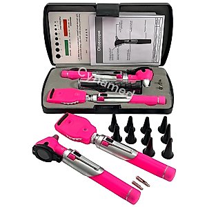 Premium Double Handle Otoscope Set -Otoscope/Great for School -Cynamed (PINK)