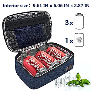 Gloppie Mini Lunchbox Small Lunch Bag for Men Leakproof Insulated Lunch Tote for Women Blue + Black