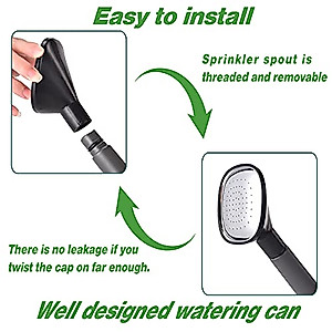 Watering Can 1 Gallon for Indoor Plants, Garden Watering Cans Outdoor Plant House Flower, Gallon Watering Can Large Long Spout with Sprinkler Head (Grey)