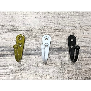 Tsnamay 10Pcs 1.65" Antique Wall Hooks,Wall Mounted Hat Hangger Hooks Robe Hook Single Coat Zinc Alloy Single Hook Coat Hook Wall Hook,White