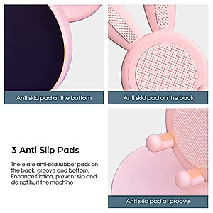 Cell Phone Stand,Angle Height Adjustable Bunny Phone Stand for Desk,Cute Rabbit Phone Holder Stand for Desk, Compatible with All Mobile Phones,iPhone,Samsung,Pixel,iPad,Tablet(4-10in) (Pink)