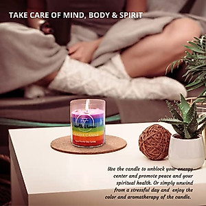 Chakra Crystal Candle - Crystals and Healing Stones Chakra Candle - Healing Candles with Crystals Inside - Spiritual Candle/Manifestation Candle for Positive Energy and Cleansing (Citronella)