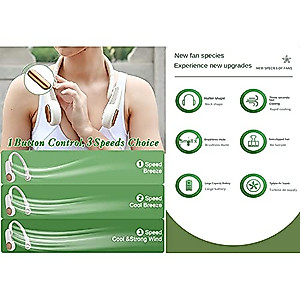 KDO Upgraded Portable 350°Rotation Bladeless Personal Neck Fan ,Rechargeable 2400 mAh battery, Leafless &Foldable Hand Free Neck Hanging USB Whisper Quiet Headphone Design for home, Outdoor, Sports, Travel, office Fan