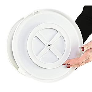 HOME-X Two-Tier Lazy Susan, Nonskid Turntable, Rotating Organizer for Pantry, Kitchen Counter, or Table, 9 ¾" D x 6" H, White
